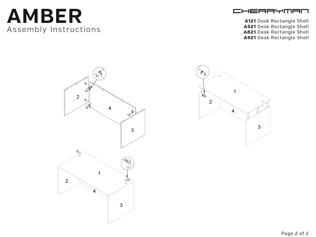 Amber | Desk | Rectangular Double Pedestal | Cherry Man Industries Inc.