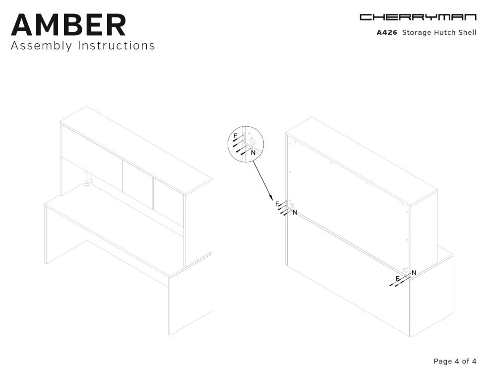 Amber | Components | Storage Hutch Shell | Cherry Man Industries Inc.